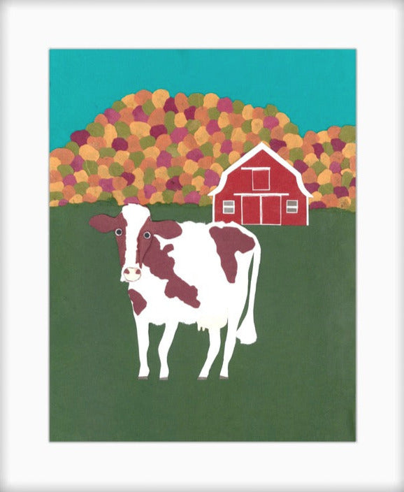 " Fall on the Farm " Paper Collage Art – Works of Wyoming Gift n Gallery